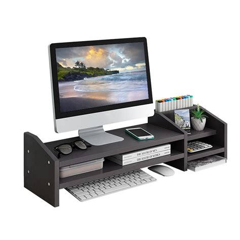 Kuaiyu 2 Tier Wooden Monitor Riser Comfort And Organization Electronikz