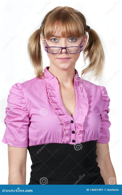 Pretty Glasses Stock Image Image Of Beautiful Smart 14601491