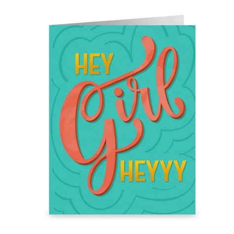 Hey Girl Heyyy Funny Blank Greeting Card Thinking Of You Card Etsy