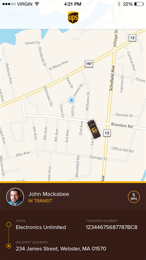 Ups Real Time Delivery Tracker By Gus Ba On Dribbble