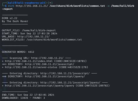 Dirbでwebサイト内検索 Kali Linux覚え書き