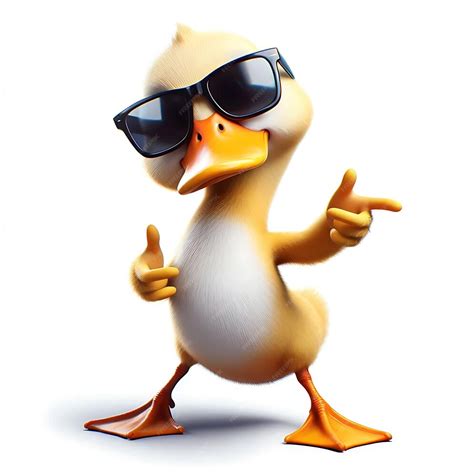 Cute Cartoon Character Duck Is Dancing Premium Ai Generated Image