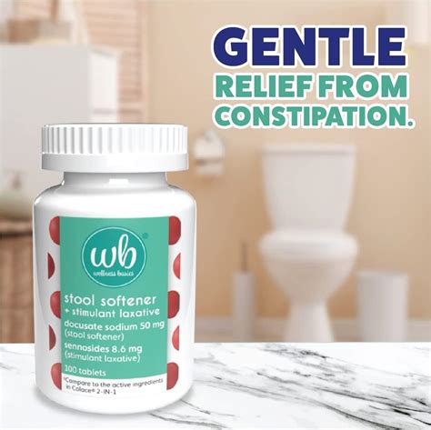 Wellness Basics Stool Softener And Laxative Tablets 100 Count Buy Now