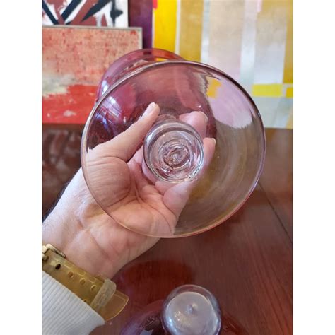 Mid Century Modern Murano Style Large Ruby Cranberry Glass Goblet Chairish