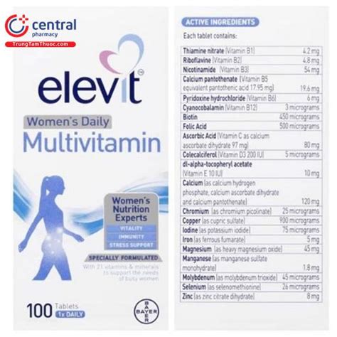 ChÍnh HÃng Elevit Womens Daily Multivitamin Bổ Sung Vitamin