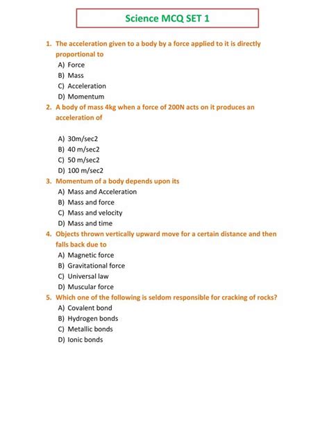 Science Mcq Test 1 Notes Learnpick India