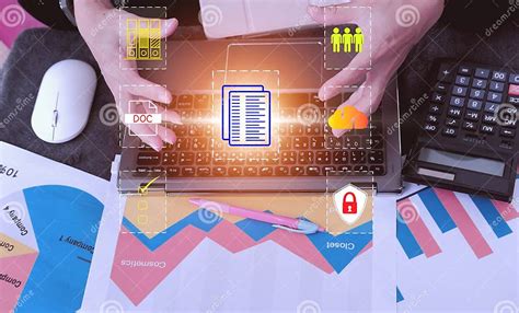Document Management System Concept Folder And Document Icon Software Searching And Managing