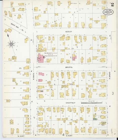 Sanborn Fire Insurance Map From Adrian Lenawee County Michigan 1908