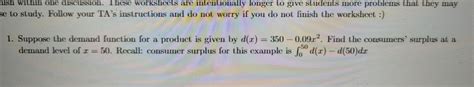 Consumer Surplus Problem Rcalculus