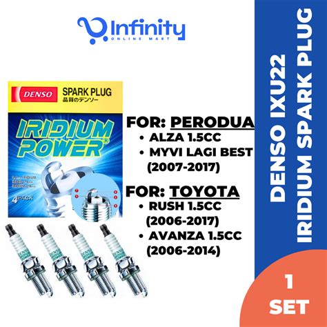 Denso Iridium Power Ixu22 Spark Plug For Perodua Myvi Lagi Best Alza Toyota Avanza Rush