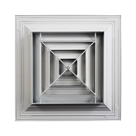 4 Way Louvre Face Square Diffusers Standard Flat Flange Jianpin Air