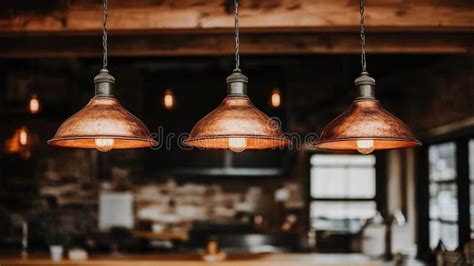Rustic Industrial Pendant Lights Illuminating Cozy Wooden Interior
