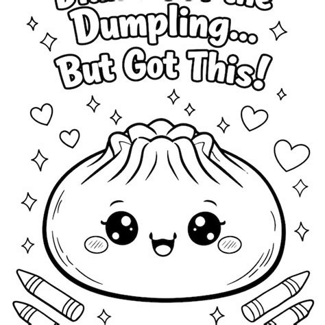 Squishy Dumpling Coloring Page Etsy Polska