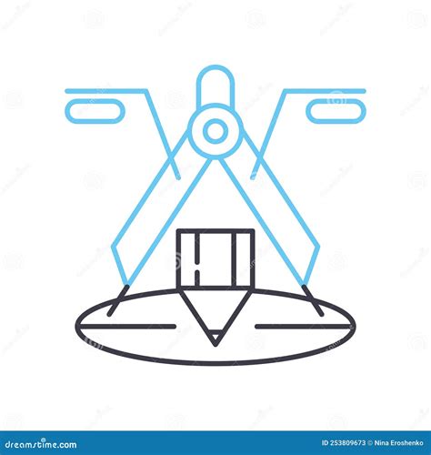 Compass Line Icon Outline Symbol Vector Illustration Concept Sign