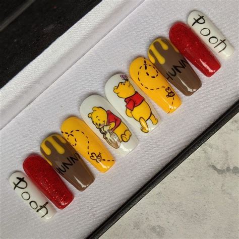 Hunny Press On Nails Etsy Disney Acrylic Nails Mickey Nails