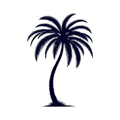 Palm Tree Silhouettes Clip Art Isolated Illustration On White