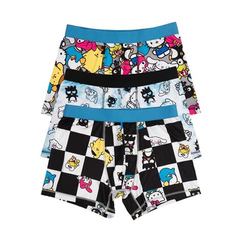 Hello Kitty And Friends 3 Pack Of Mens Character Boxer Briefs Small In