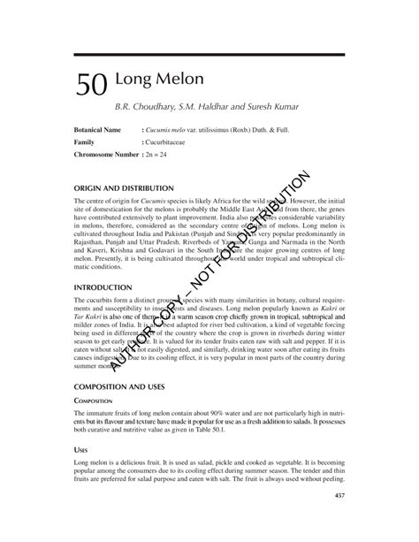 Pdf Long Melon Cucurbitaceae
