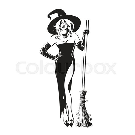 Witch Hat And Broom Drawing