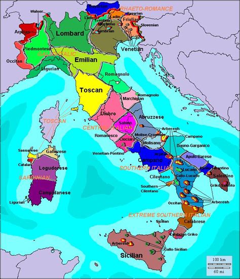 Italian Dialects Dialetti Italiani Italian Dialects Language Map