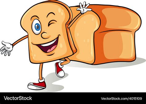 Animated Sliced Bread Character Royalty Free Vector Image