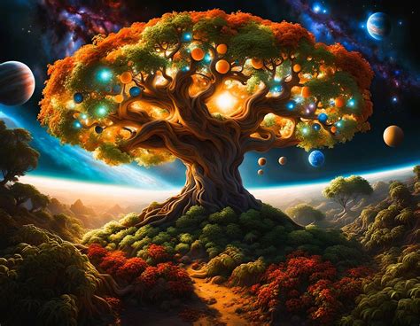 download ai generated tree planets royalty free stock illustration