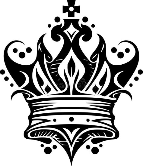 Crown Black And White Vector Illustration Stock Illustration