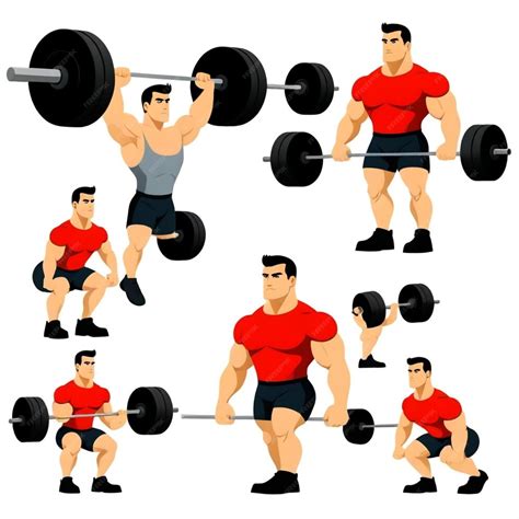 Powerlifting Vector Set White Background Isolated A High Premium Ai