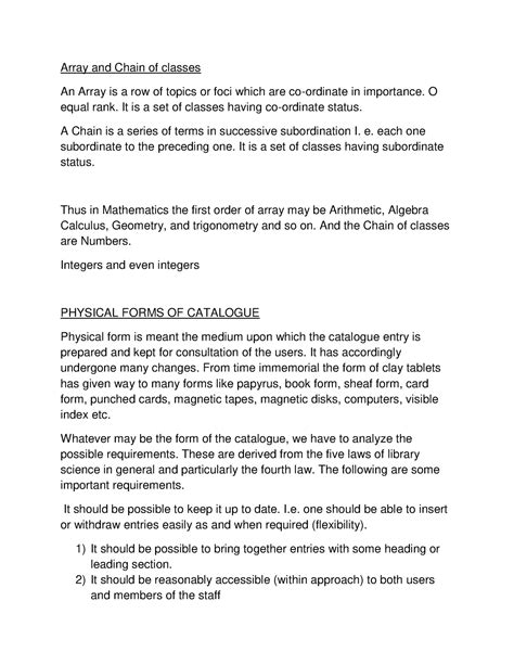 Array And Chain Of Classes O Equal Rank It Is A Set Of Classes