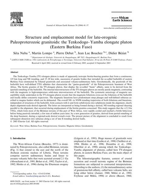 Pdf Structure And Emplacement Model For Late Orogenic
