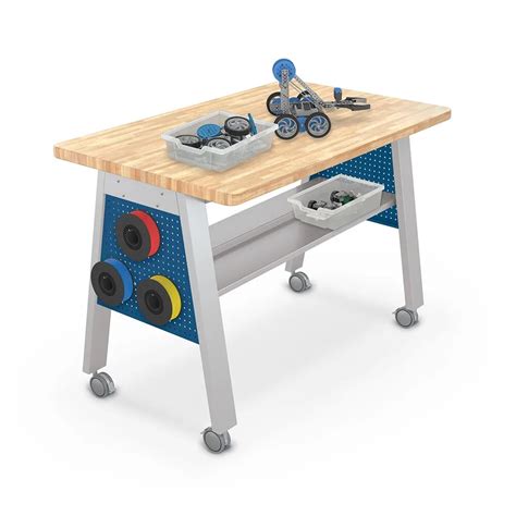 Compass Makerspace Table With Butcher Block Top Mooreco Quick Ship