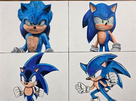 Sonic The Hedgehog In 4 Different Styles By Jayuice On Deviantart
