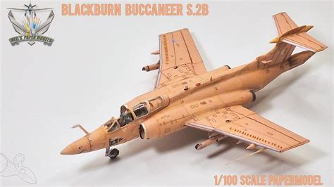 Scissors And Plane Blackburn Buccaneer Paper Model 1 100 Scale 1100
