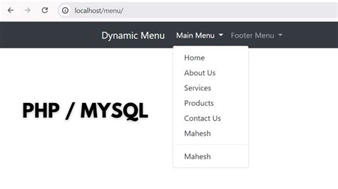 How To Create A Dynamic Menu With Php And Mysql Youtube