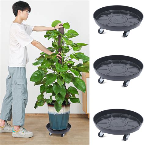 Plant Caddy With Wheels3 Pack Black Heavy Duty Plant Stand With