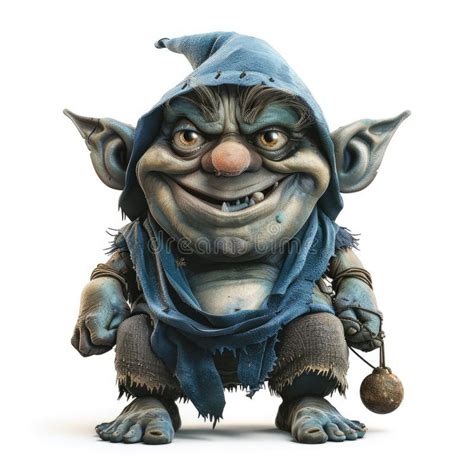 Gruff Blue Goblin Character Render Fantasy Creature With Ragged