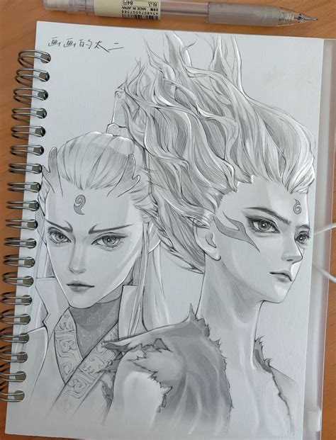 哪吒之魔童闹海绘画线稿复杂 抖音