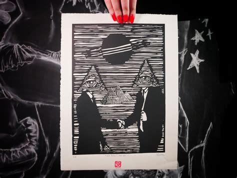 Original Art Linocut Print Vox Populi Vox Dei Limited Edition Numbered