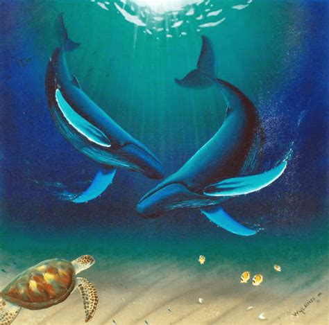 Wyland Limited Edition Giclée On Canvas In The Company Of Whales