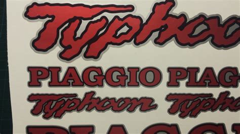 Piaggio Typhoon Decalsstickers 50 70 80 125 172 183 Red Grey Silver 11