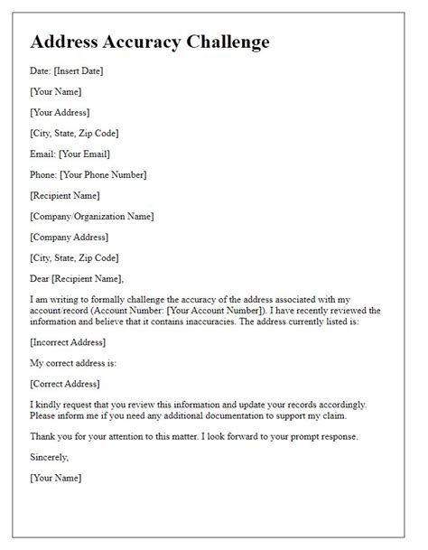 Letter Template For Inaccurate Address Dispute Free Samples In Pdf Letterin