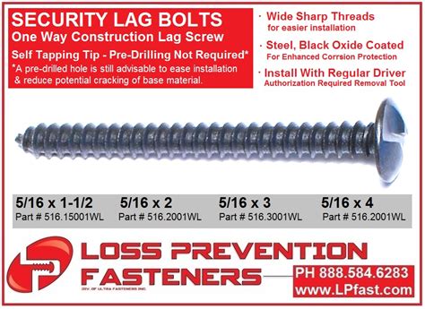 One Way® Partition Screws Loss Prevention One Way Partition Bolts