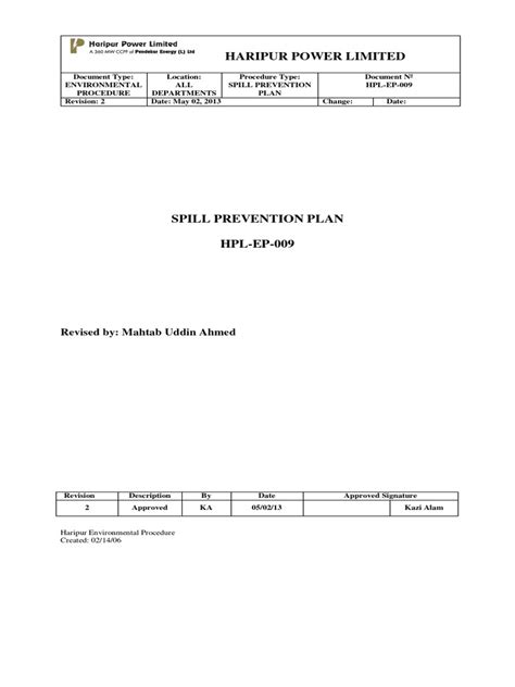Ep 009 Spill Prevention Plan Pdf