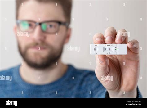 Negative Test Result By Using Rapid Test Device For Covid 19 Stock