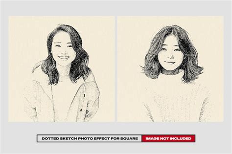 Premium Psd Dotted Sketch Photo Effect For Square