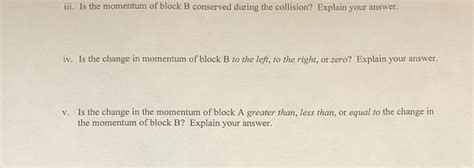Solved 1 Consider The Collision Between Two Blocks Shown In