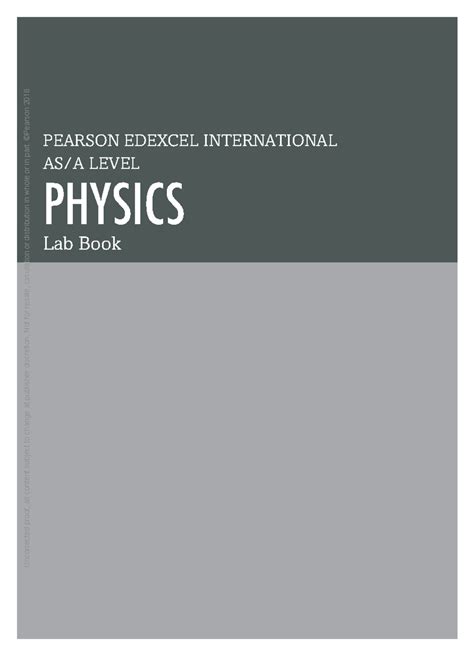 International A Level Physics Lab Book Sample Pearson Edexcel