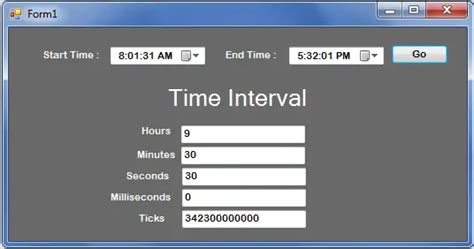 Getting The Time Interval In VB Net