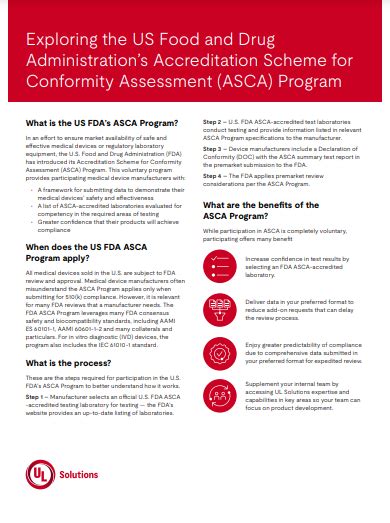 美國 Fda Asca 合格評定認可計畫 Ul Solutions Taiwan