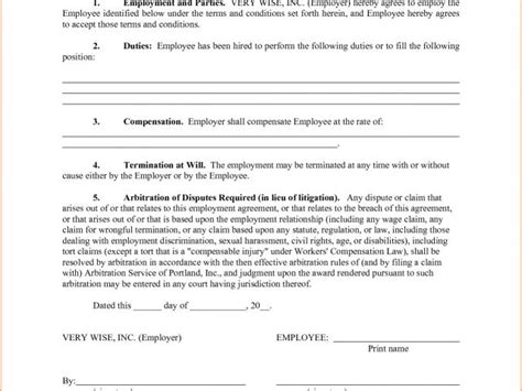 Basic Contract Of Employment Template 8 Basic Contract Of Employment
